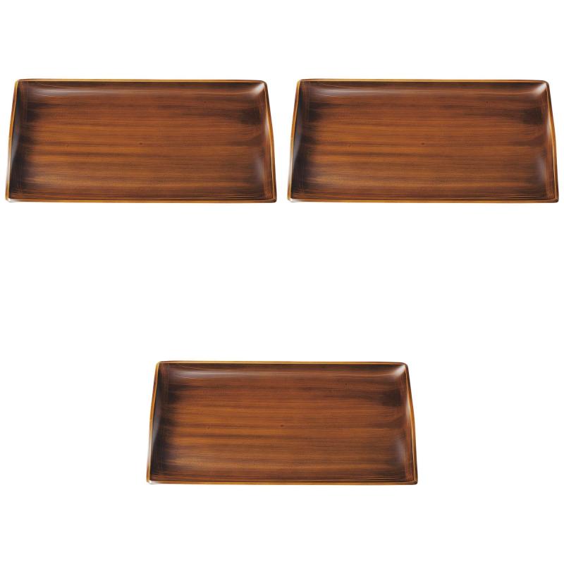 3個セット [A]スカイトレー 栃刷毛目NS尺3寸 [ 39.8×27.3×2.1cm ] | お盆 ABS樹脂 弱ノンスリップ セトモノホンポ(Setomonohonpo)各[ 39.8×27.3×2.1cm ]ABS樹脂 弱ノンスリップ
