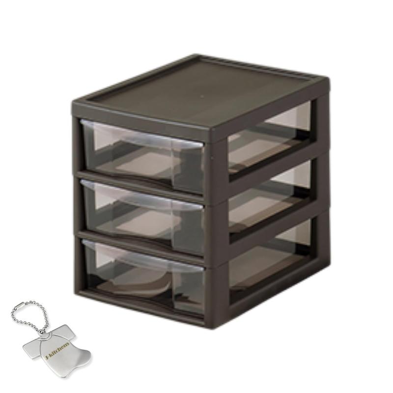 J－kitchens チェスト A4 3段 深型 書類入れ ダークブラウン 約270×345×312mm 日本製 オリジナルタグ付き素材／枠・天板：ポリプロピレン、引き出し：ポリエチレン製品サイズ（重量）／製品：約270×345×312mm...