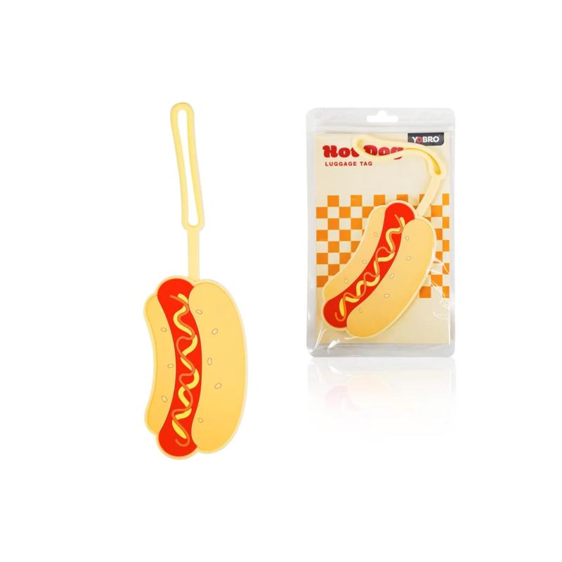 YOBRO Hot Dog Luggage Tag ラゲッジタグ 荷物タグ スーツケース ラゲージタグ ネームタグ リュック タグ トラベルグッズ ホットドッグ ユニーク キッズ【ラゲッジタグ】PU素材製、肌触りソフトで耐久性に優れています...