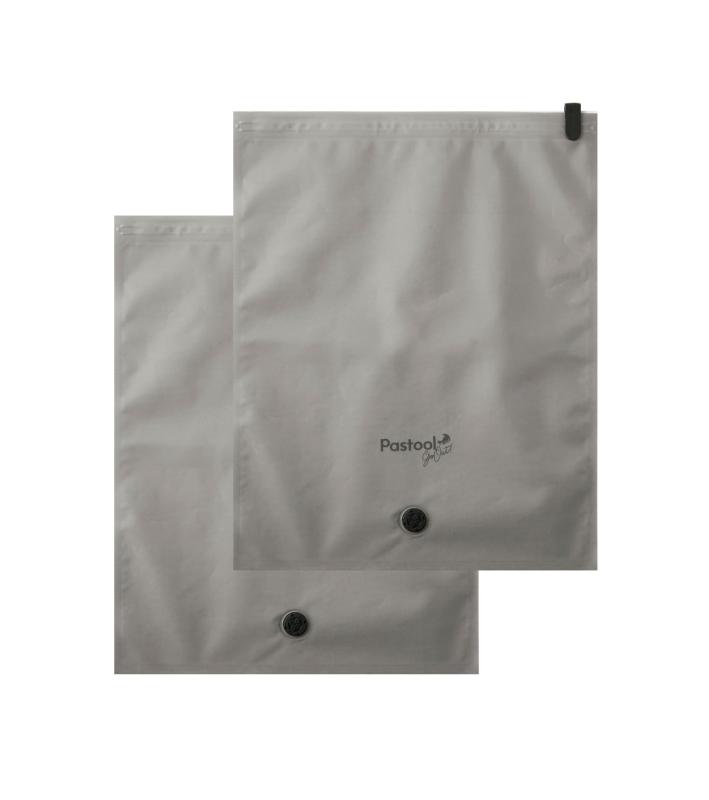 pastool go out 極限まで空気を抜く圧縮袋 オクスフォード生地 内側はっ水 空気弁付き トラベル衣類圧縮袋2枚組