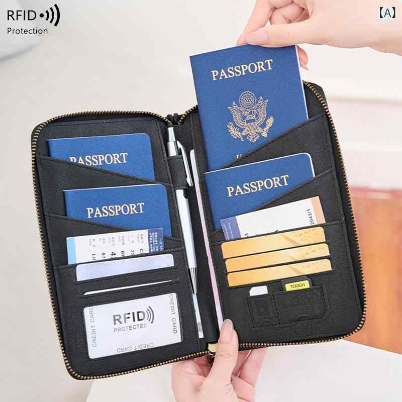 国境を 越えた 新しい RFID 耐磁 パスポートバッグロングジッパーパスポートホルダー 旅行 チケット多 機能 収納 ドキュメント バッグ商品番号: A1701材料: puウォレット割引: 80% offブランド: いいえパターン: ソリ...