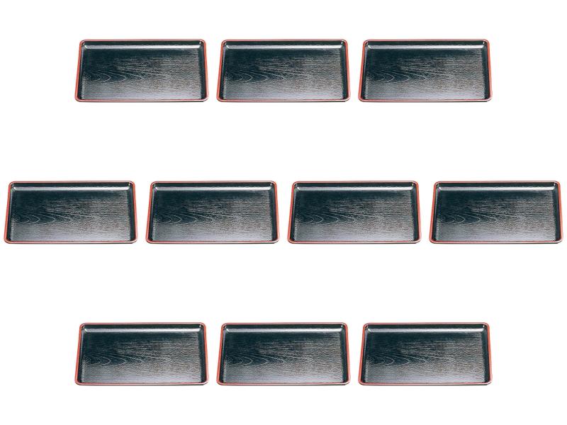 10個セット [A]ケヤキ会席盆 黒天朱新尺2 [ 37×29×1.8cm ] | お盆 ABS樹脂 セトモノホンポ(Setomonohonpo)各[ 37×29×1.8cm ]ABS樹脂