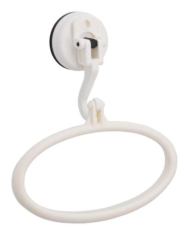 FECA タオルリング タオルハンガー タオル掛け 吸盤 耐荷重2kg キッチン 浴室 ホワイト【取付簡単なタオルリング】産業用の強力吸盤で取り付けるため、穴あけ不要のタオルリングです。吸盤面を取付面に軽く押し付けながら、レバーを下ろすだけ...