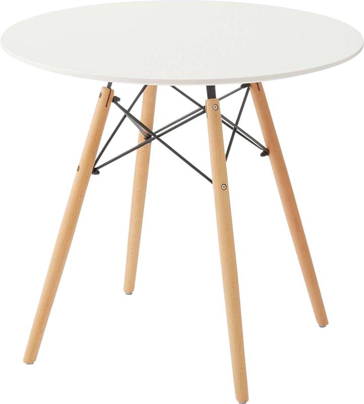 東谷PT-992WHラウンドテーブル ホワイト繊維板 ウレタン塗装 天然木(ビーチ) ラッカー塗装 スチール(粉体塗装) アジャスター付