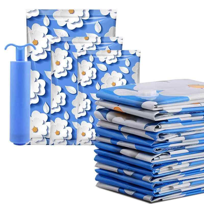 HUMTSO 布団圧縮袋 衣類圧縮袋 お買得8枚セット(L2枚+M3枚+S3枚) 防塵防湿 カビ、ダニ対策 ふとん圧縮袋 敷布団収納可 掃除機対応 真空圧縮収納バッグ 引っ越し/布団収納/家整理/衣替えに最適 【お買得8枚セット】：8個圧縮...