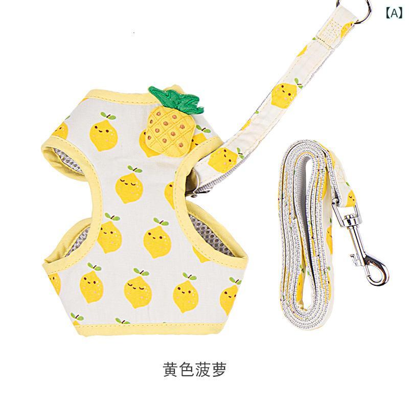 ペット 用品 犬 ペット 牽引 紐 果物 プリント 犬 胸の スト ラップ材質: ポリエステル輸入ですか: いいえ貨物番号: 20mm3005伸縮の可否: いいです箱詰め数: 240特許の供給源ですか: いいえカラー: イエローパイナップル...