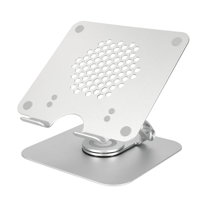 MOTTERU (モッテル) 肩や背中への負担を軽減 360度回転ノートPCスタンド 17インチまで対応 無段階 高さ調整 角度調整 姿勢改善 腰痛 猫背 肩こり 解消 折りたたみ 滑り止め 耐荷重10kg アルミ360度回転で、スペースを...