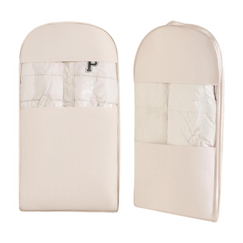 koundeneko 衣類圧縮袋 吊るせる圧縮袋 ハンガー式 衣類圧縮ポーチ 防塵 防湿 防カビ ダウンジャケット 収納 掃除機不要 押すだけ クローゼット収納 押し入れ収納 省スペース 取り付け簡単 繰