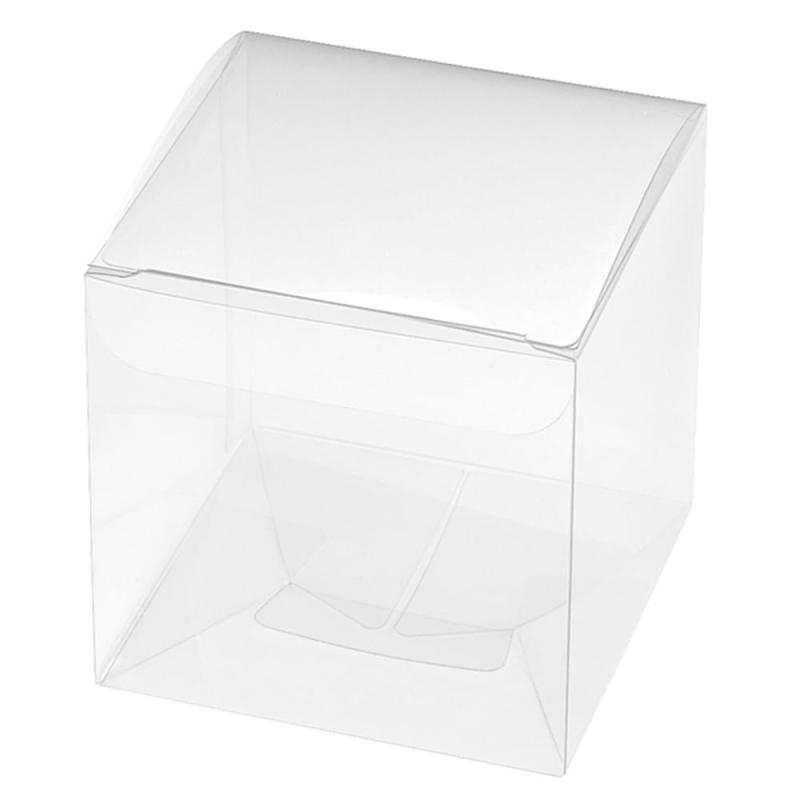 ヘッズ ギフト ボックス W75×D75×H75mm 透明 20枚 無地 PETボックス HEADS M-PB2〔厚み〕0.25mm目安容量：マドレーヌ2個