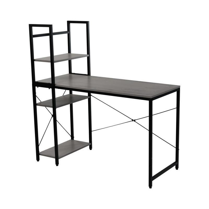 OSJ デスク ラック付デスク (棚は左右付け替え可) 机 棚付き パソコン PC ゲーミング ワーク 幅115cm 高さ120cm 奥行48cm【美しい木目模様と優れた耐久性】木目の立体感までリアルに再現した天板は、見た目の美しさだけでな...