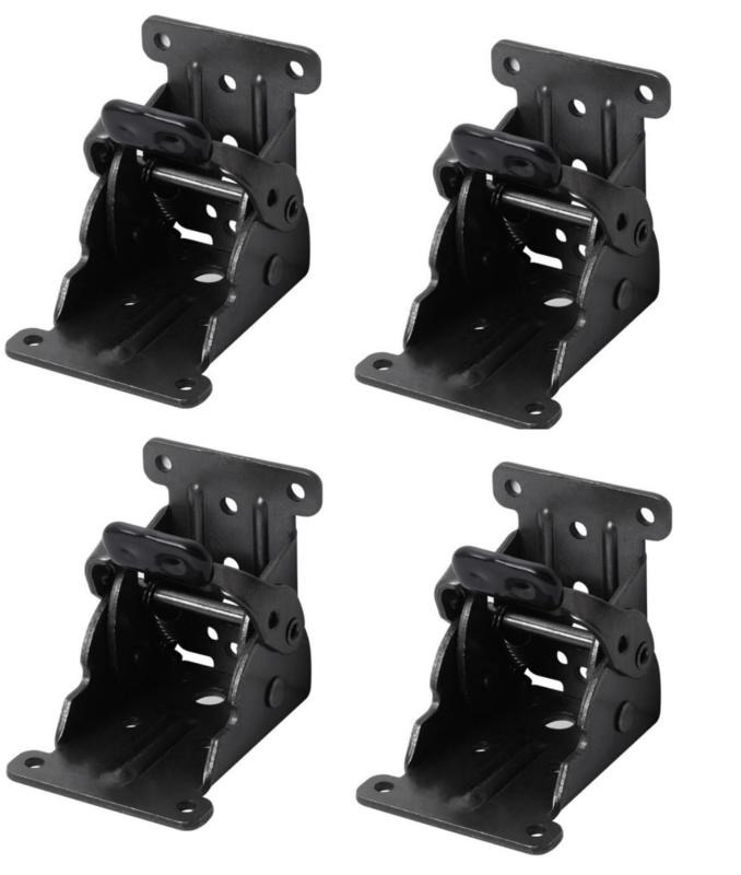 siawadeky 折りたたみ 金具 折れ脚金具 折りたたみ脚 4個セット セルフロック機能 テーブル チェアー 椅子 イス 机 デスク 修理 DIY金具 0°-90°に折り畳み ネジ付き