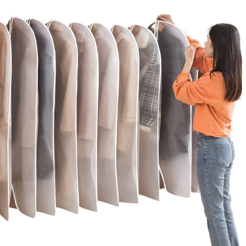 karim 衣類カバー 防塵カバー 洋服カバー 60×100cm 5枚セット 洗える 防カビ 埃除け 半透明 ファスナー 底閉 シャツ セーター ジャケット カバー 保護 収納 清潔汎用 吊るせる 衣類用 衣装用 カバー 5枚セット 防塵 ...