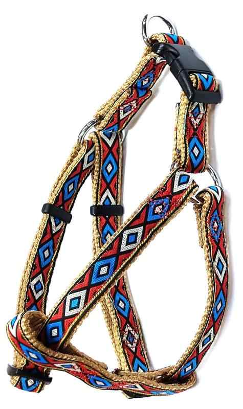 ONS アーガイルハーネス #25 ブラウン 大型犬用 ハーネスアーガイル柄が派手でおしゃれな犬用ハーネスです。サイズ(胴囲)：530～720mm