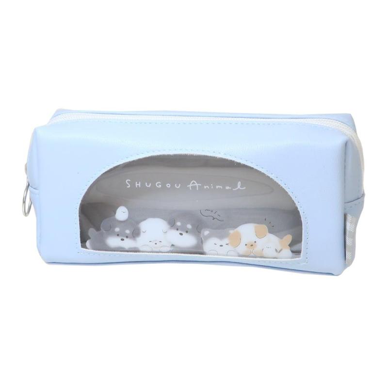 2ポケットBOXペンポーチ しゅうごうあにまるサイズ：約185×85×60mm素材：PU合皮/PVC/ポリエステル/亜鉛合金新学期にぴったりなステーショナリーシリーズ こちらは定番アイテム【2ポケットBOXペンポーチ】 ペンや小物などを分け...