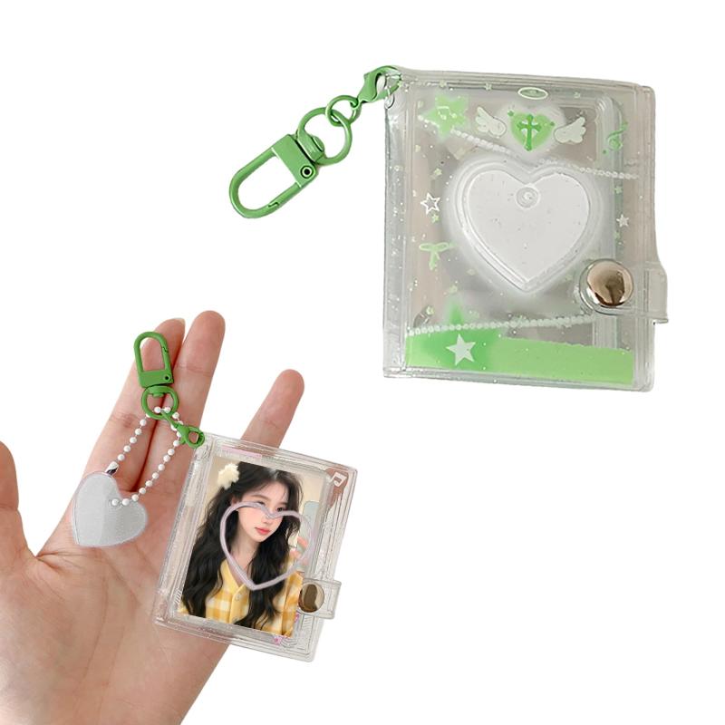 雲見 ミニアルバムキーホルダー ミニアルバム ポータブル【2個入り内側のページ32ページ 64枚の紙を収納可能】ミニシール帳 キーホルダー付き 小さく 透明 軽量 防水 持ち運び便利 推し活 【ミニサイズで収納しやすい】約5.8 x 6.5...