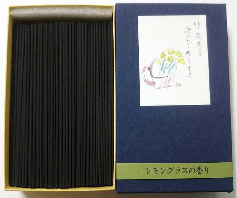 淡路梅薫堂の煙の少ないお線香 家庭用 微煙 けむりの少ない 竹炭爽力 レモングラス (120g) バラ詰め #159立ててご使用の場合、煙が見えないほど出ないほのかなレモングラスの香り、こだわりの竹炭を用いたけむりの少ないお線香・お香火を付...