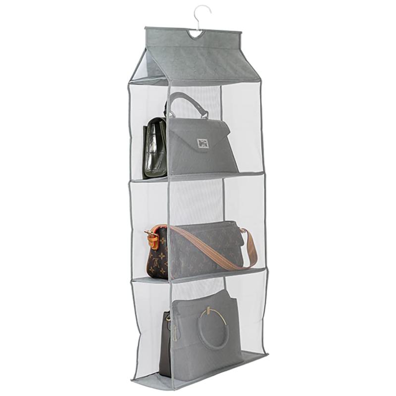 FUNKID 吊り下げ収納 バッグ収納 クローゼット収納 折りたたみ 収納ラック 省スペース バッグ/ハンドバッグ/タオル/ショルダーバッグ/レディースバッグ/メンズバッグ/ビジネスバッグ/ノート「商品仕様」3段展開 サイズ：40×16×9...