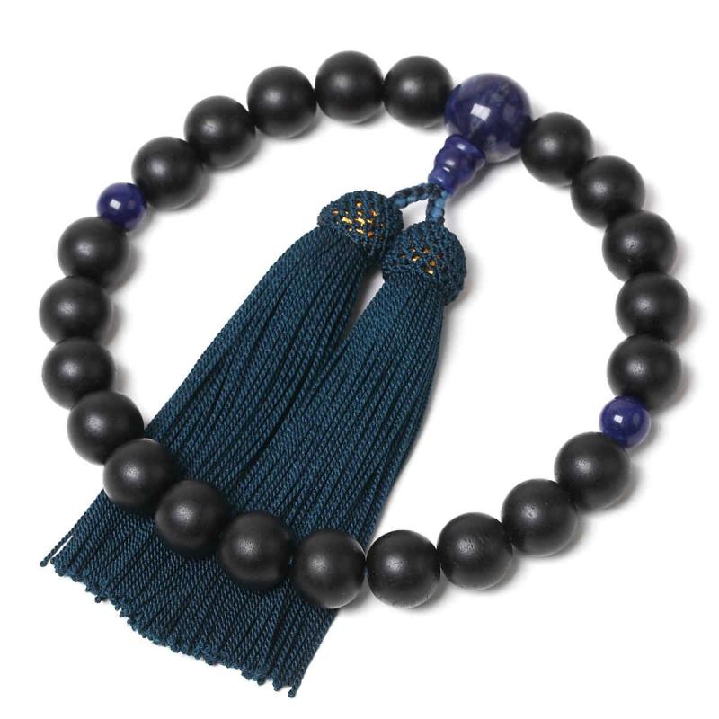 念珠堂 日本製 数珠 黒檀 22玉 ソーダライト仕立< 数珠袋 付き> 男性用 手作り 念珠 すべての宗派でお使い頂ける 国産 念誦 【創業80余年 老舗数珠メーカー】 安心の日本製数珠 創業80余年の老舗数珠メーカー「念珠堂」...