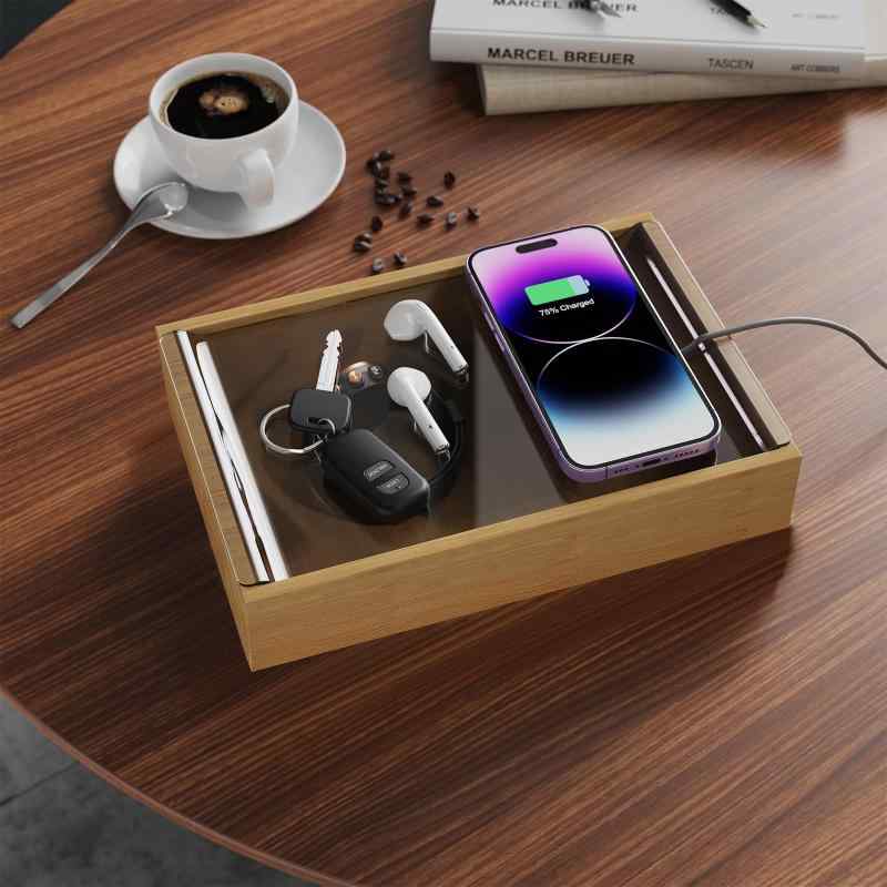 homii 小物入れ 透明なスライド蓋付き