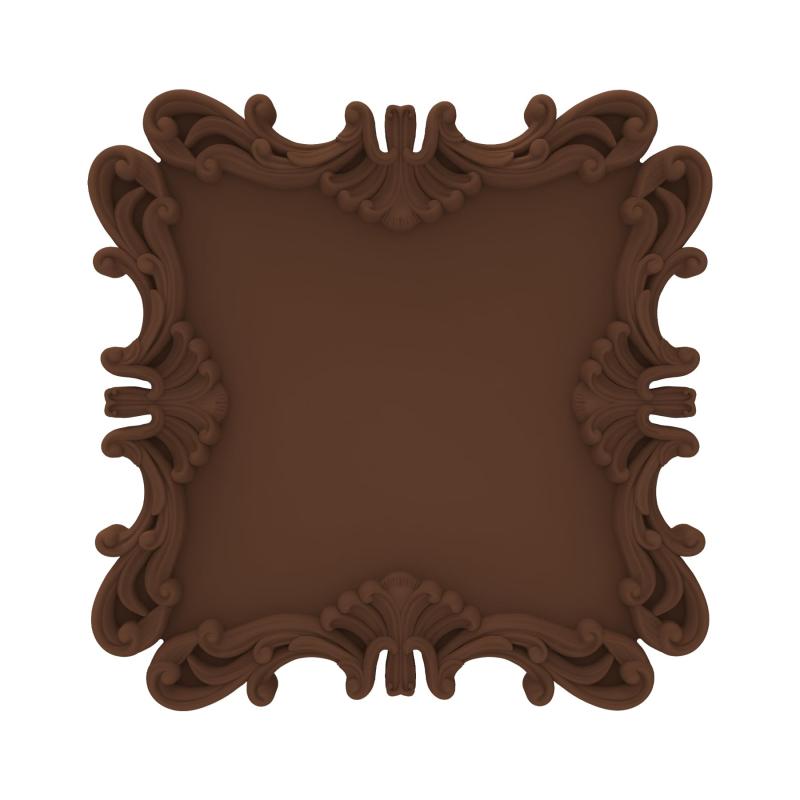 SICHENGDA バロック調 シリコン装飾トレー, 薔薇デザイン, 21x21x2.2cm, ブラウンデザイン: バロック様式の優美な薔薇の装飾が施された高級感のあるトレーで、インテリアのアクセントとして最適ですサイズ仕様: 21cm x...