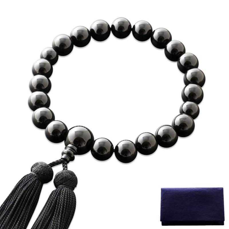 京仏壇はやし 数珠 男性用 正絹 みやこ房 黒オニキス (20玉) [ オニキス ] 【 数珠袋セット 】 M-031 京都 念珠 すべての宗派でお使いいただけます主玉：黒オニキス　約14mm（20玉）　親玉：黒オニキス　約18mm　二天玉...
