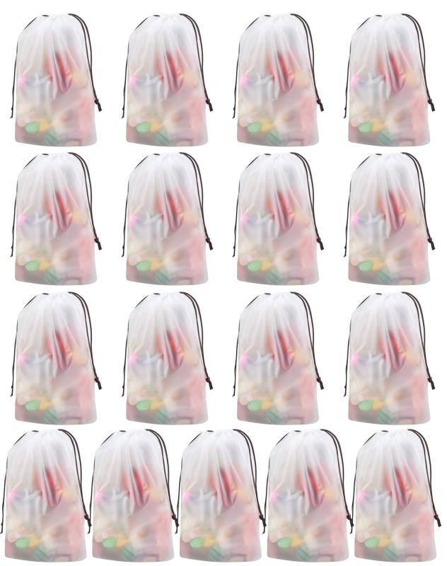 GOKEI ビニール 巾着 防水 袋 巾着袋 旅行 小分け袋 防水袋 収納袋 きんちゃく袋 旅行用 ポーチ 濡れた服 水着 収納ポーチ 靴袋 撥水 温泉バッグ ビニールポーチ 巾着ポーチ 半透明 防塵収納袋✅【3サイズ計18枚セット】S*6...