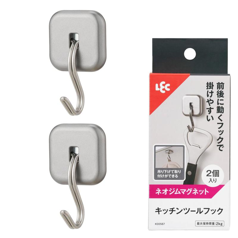 レック キッチン ツールフック シルバー (強力マグネット)