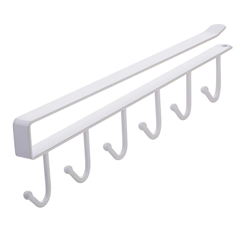 Modest Joy 戸棚下フック キッチンツールフック キッチンラック 吊り下げラック シンプル おしゃれ スチール コーティング 約W1.5×D26×H6.5cm 収納【誰でもかんたん】戸棚のラックに差し込むだけのかんたん設置。届いてす...