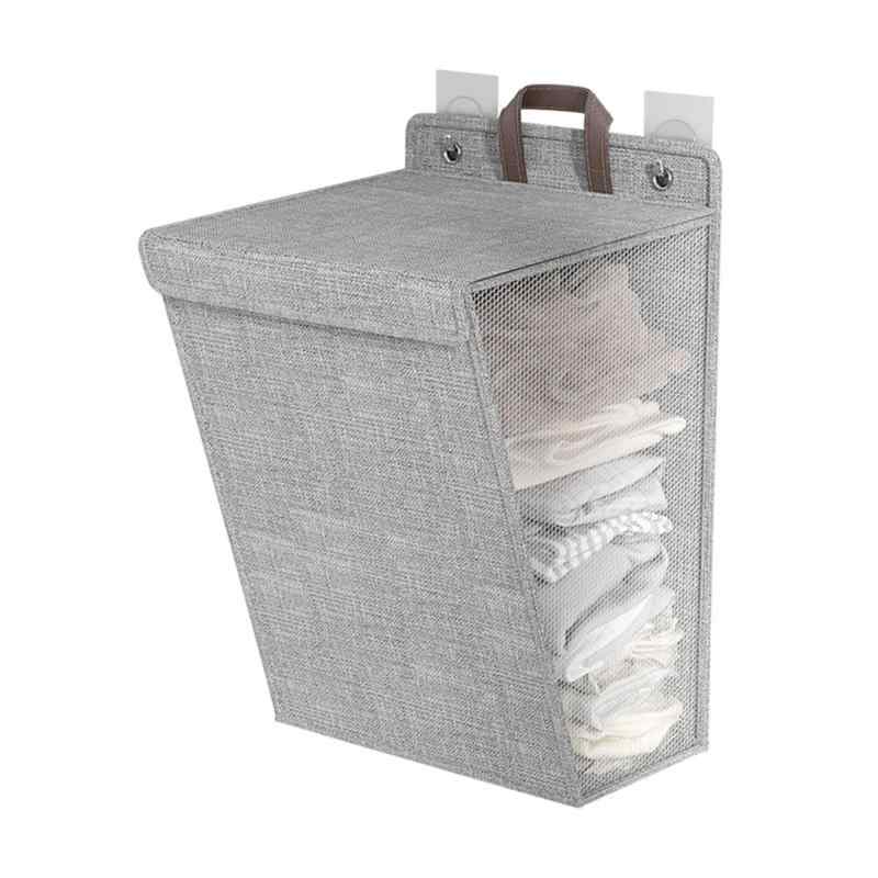 壁掛けランドリーバスケット 折りたたみ式汚れた衣類の整理 省スペース 寮の部屋のクローゼットリネン用【散らかりにくい環境】この壁掛けランドリーバスケットで散乱した衣類に別れを告げ、常に清潔で整頓された部屋を確保します。【多用途】洗濯物に限ら...