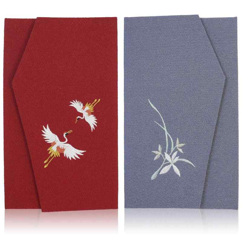 [スタイルふくさ] 袱紗 慶弔セット 結婚式（能登ちりめん 刺繍） 慶弔両用 右開左開き用 化粧箱 日本製