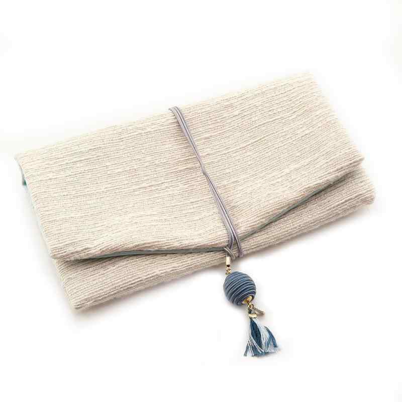 数珠入れ 紐留め式 ツイード 念珠袋 男女兼用 日本製 数珠ケース SNA04