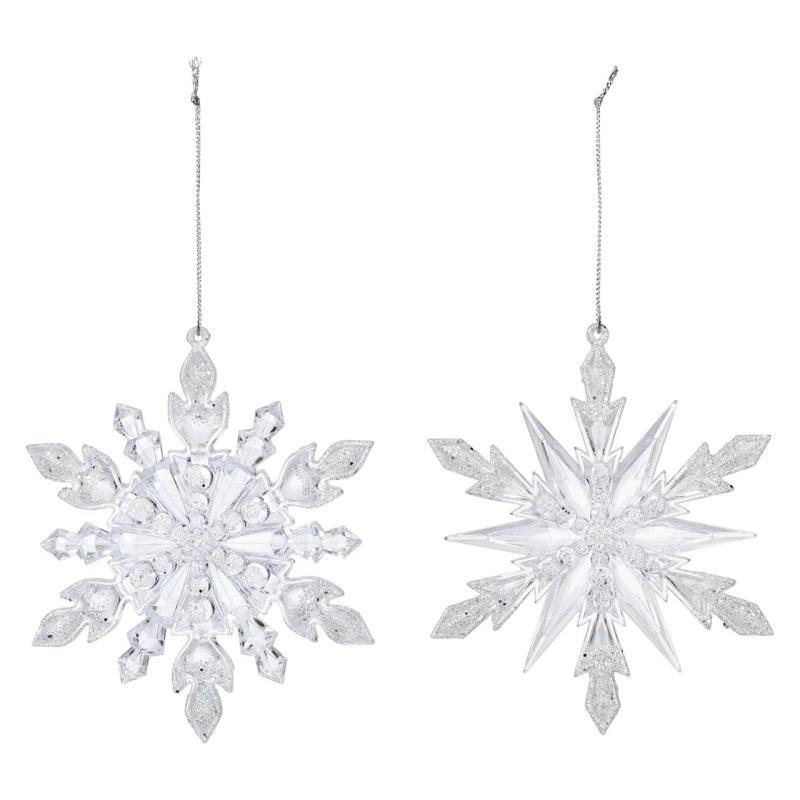東京堂(Tokyodo) クリスマス オーナメント 装飾 クリアスノーオーナメント クリアシルバー L13×W11×D1.5cm 2個入 XO002877-zzz色名:クリア/シルバー素材:ポリスチレン、グリッターサイズ:L13×W11×D...
