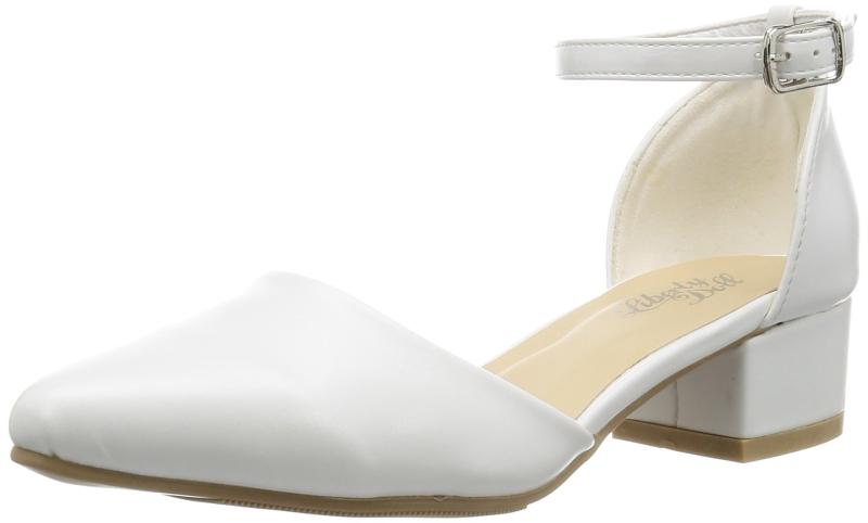 [リバティー ドール] ポインテッドトゥセパレートストラップチャンキーヒール美脚パンプス/5391 5391 レディース ホワイト 23.5cm幅広いコーデに合わせやすいローヒールストラップパンプス。程よい丸みのポインテッドトゥが大人っぽさ...