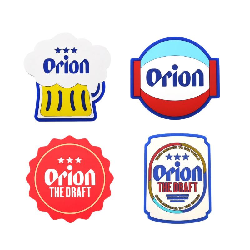 オリオンビール ラバーコースター 4種セット✅【サイズ】ビール：9.8×9.5cm　缶ビール：10×7.5cm　ビン蓋：10×10cm　提灯：9.5×10cm