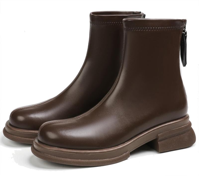 [WUIWUIYU] ショートブーツ レディース 厚底ブーツ 4cmヒール 歩きやすい 柔らかい 撥水加工 袴用 通勤 通学 卒業式 旅行女性らしいシルエットは足首のラインをきれいに整え、エレガントさを引き立て、脚をすらりと長く美しく魅せて...