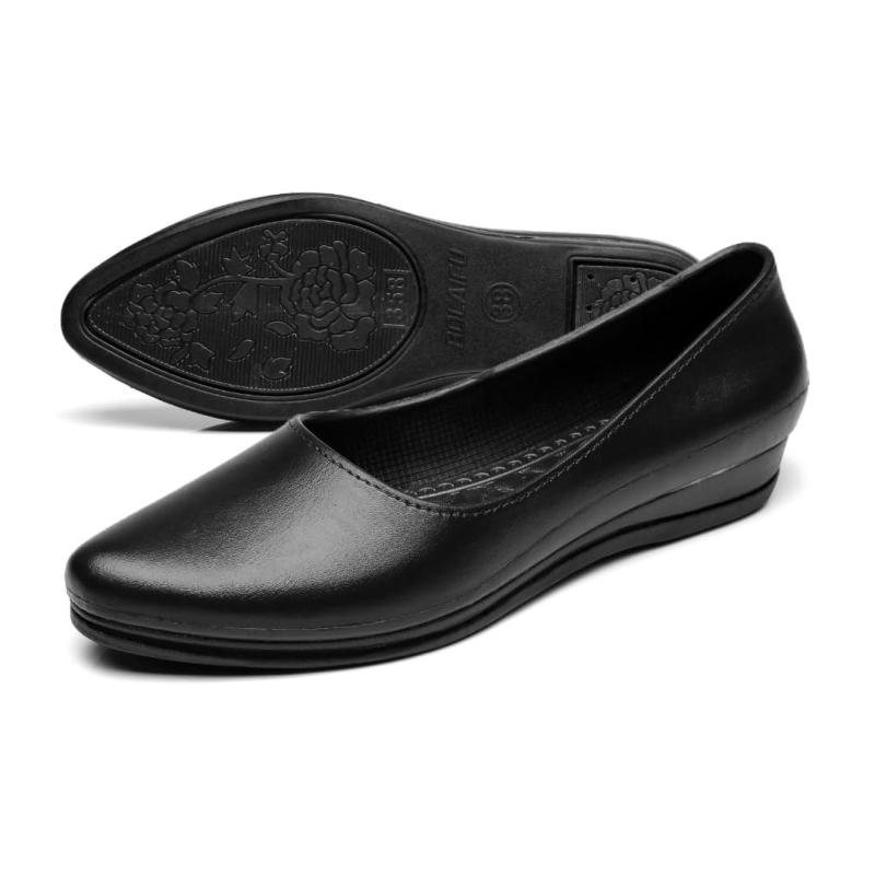 [FleurUneffe] 洗えるEVA素材 レディース パンプス, オフィス コックシューズ ローファー キッチンシューズ 厨房 作業靴 防水 フォーマル, 黒, 23 23.5 24 24.5cm, 通勤 リクルート 冠婚葬祭 (bs1...