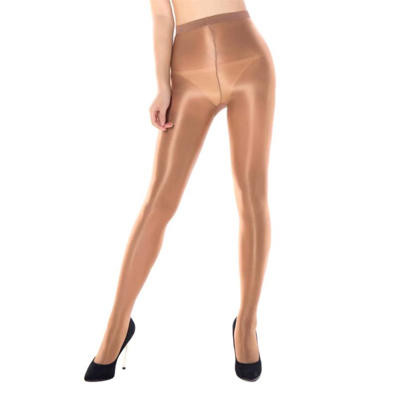 YuanD 超光沢 オールスルー パンスト 大きいサイズ キラキラ シャイニー パンティストッキング 伸縮性 美脚 美尻 タイツ 靴下 ストッキング (コーヒー) 咖啡