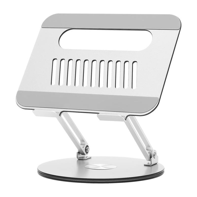 POWER NESS ノートパソコンスタンド パソコンスタンド pcスタンド タブレットスタンド 360度回転可能 アルミ合金製 17/16/15インチ対応 高さ＆角度調整可能 放熱機能付き 滑り止め付き【アルミニウム製 ＆軽量で丈夫】 こ...