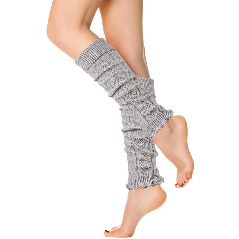 [OFFTESTY] 女性用ライトグレーのソックス女性のニットストッキングは、高品質のポリエステル98％、ゴムバンド2％の生地、肌に優しいと弾力性で作られています。スタイリッシュで汎用性の高いニットリブソリッドカラーパターンで暖かい脚を保護...