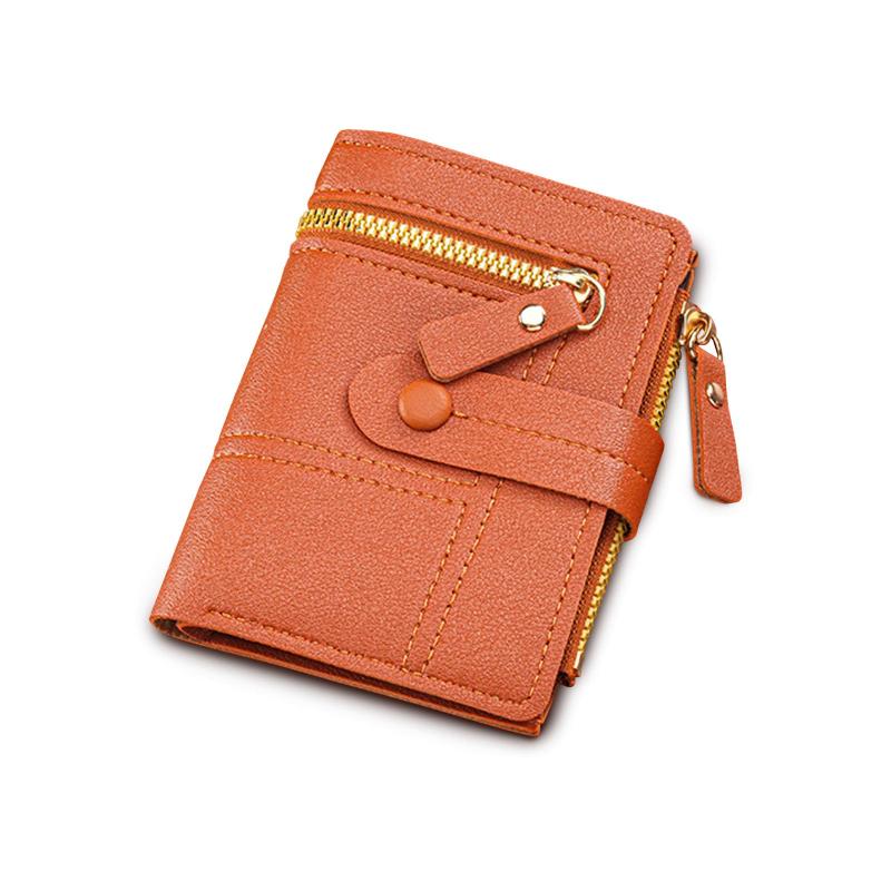 [FamGift] 財布 二つ折り PU コンパクト 大容量 新設計のボックス型小銭入れ レディー ファッション 財布 ブラウン【ちょうどいいサイズ】折りたたむ時：長さ約11.4 cm×幅約9.1 cm×厚さ約1 cm、使い勝手の良いジャス...