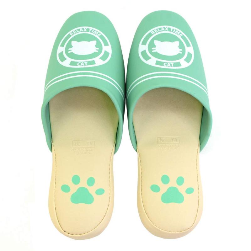 [ラガルト] スリッパ トイレ 水回り ねこ柄 防臭 撥水 拭ける おしゃれ トイレ用スリッパ フリーサイズ ビニール スリッパ お手洗い 便所 レストルーム キッチン 洗面所 レディース 男女兼用サイズ：レディース/～25cm素材：抗菌P...