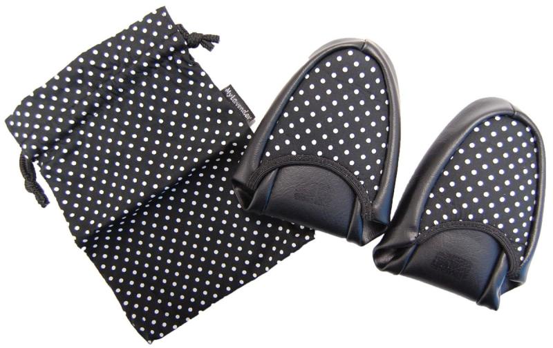 スリッパ水玉 (二つ折り 巾着付き 女性用 約23.5~24.5cm)