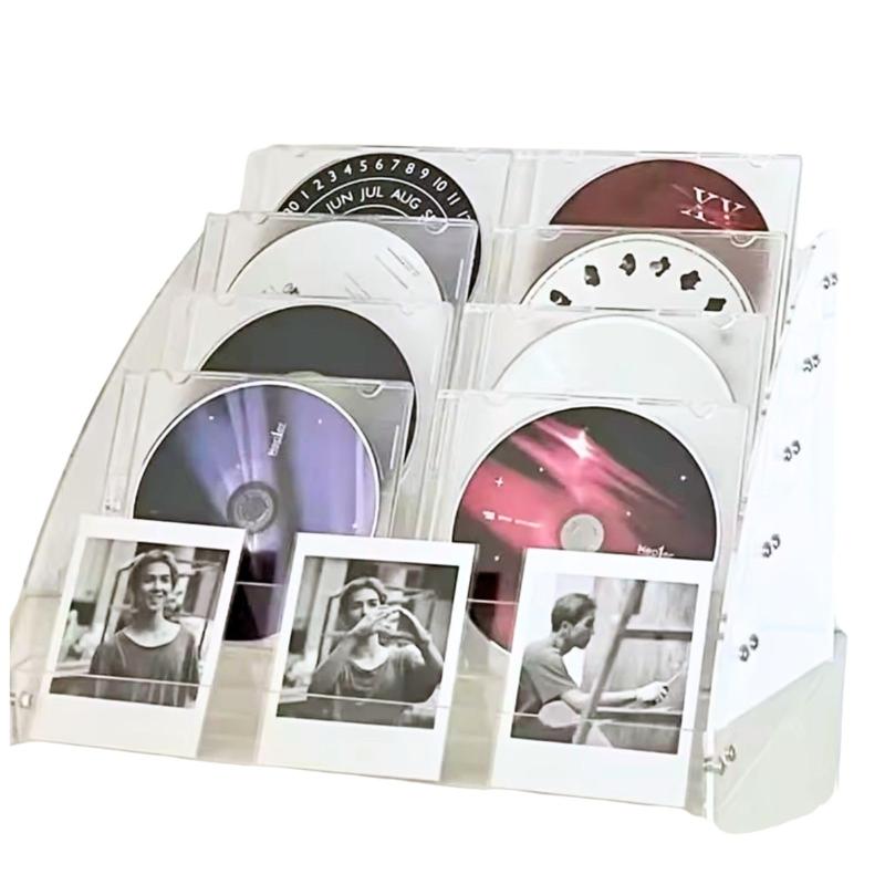 Azmio CD 飾る CDラック CDスタンド ディスプレイ 卓上収納 透明アクリル DVD展示 [並行輸入品]【CD 飾る美しい仕上がり】CDやDVDを飾る卓上ディスプレイラックで、透明アクリル素材が高い視認性とインテリア性を両立し、コ...