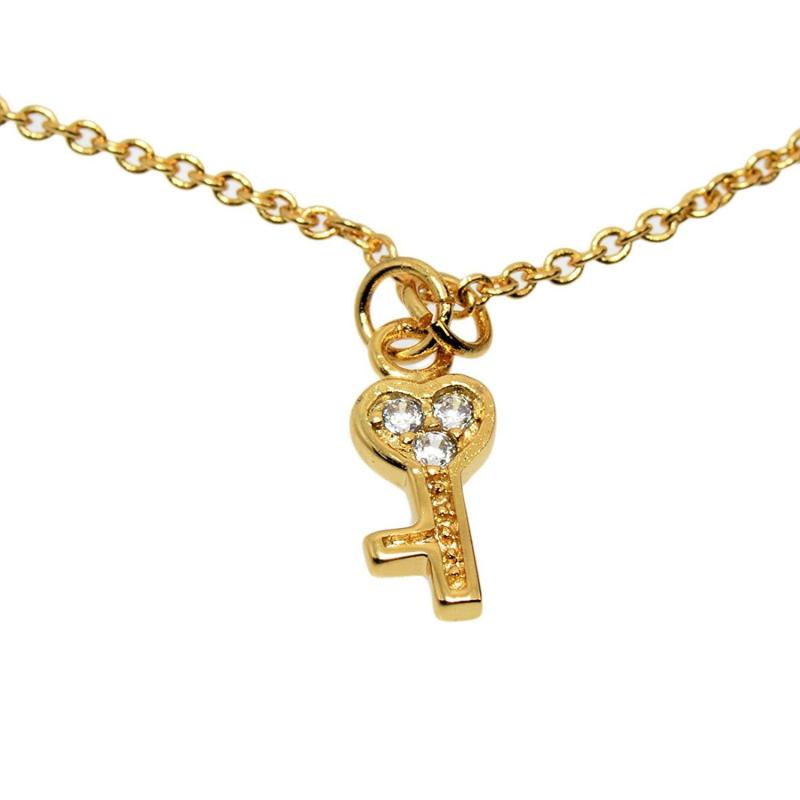 レディース デザイナーズ キー 鍵 シンプル スタイル プチ ペンダント ;AMNE-086