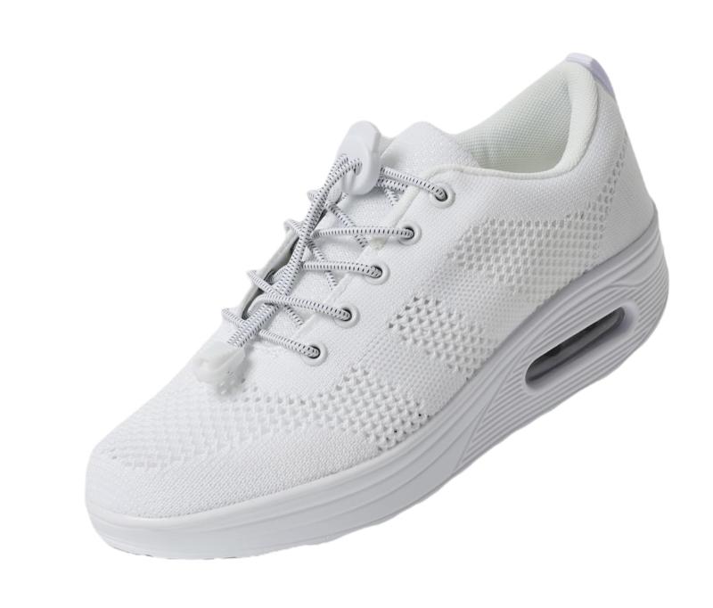 [silcocoon] ナースシューズ ダイエットシューズ スリップイン レディース 厚底スニーカー ウォーキングシューズ ランニング エアクッション 看護師 介護 船型底 軽量メイン素材: 75%メッシュ+25%ゴム船型靴底で、身体重心を...