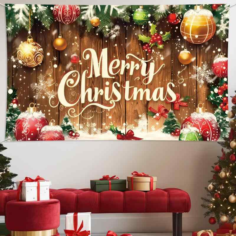 クリスマス タペストリー 飾り 壁掛け 壁飾り おうちスタジオ 壁 玄関 背景 Merry Christmas 文字 クリスマスツリー おしゃれ デコレーション 部屋 お店 インテリア 装飾