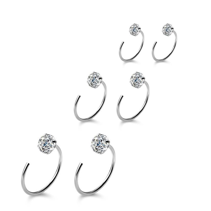 Krstudent silver plated Cuff Earrings, Hypoallergenic Stud Earrings for Women Girls Men