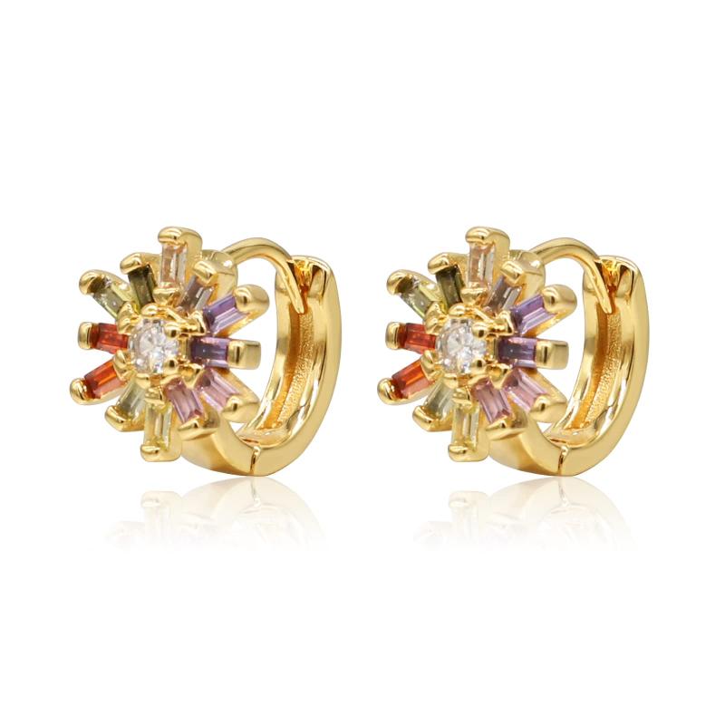 Krstudentレディースリングイヤリング,18Kゴールドメッキレディースピアス|小型軽量低敏感性軟骨付き女性抱っこピアス女の子