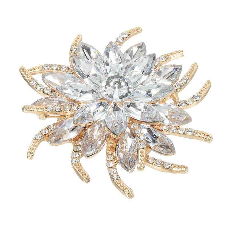 PATIKIL ラインストーンフラワーブローチピン、女性用ビンテージ水晶フラワーラペ ルピン、ウェディングパーティー、誕生日、ダンス、バンケット、ドレス、帽子、バッグの装飾用、ホワイカラー：ホワイト；素材：アクリル、合金；全体サイズ：6.5...