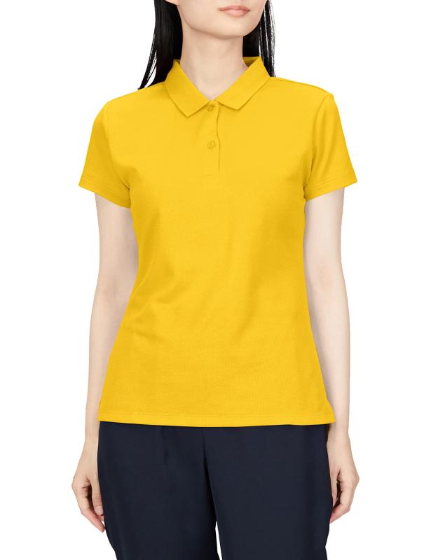 [BEESBEAM] アクティブポロシャツ レディース ATP-261吸汗速乾のダブルフェイス生地で優しい着心地